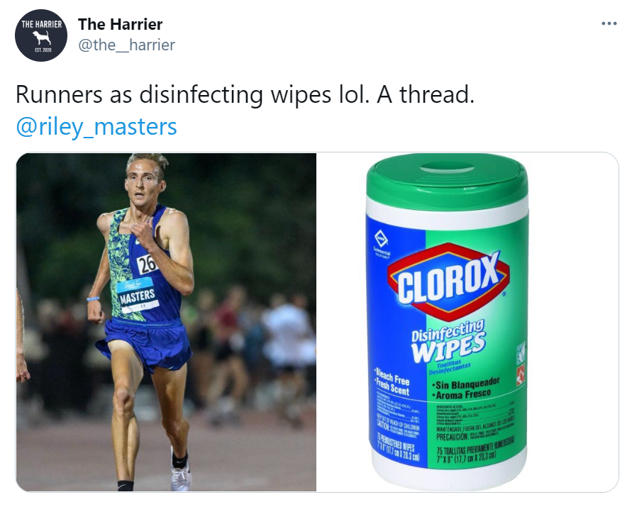 Runners as disinfectant wipes – The Harrier